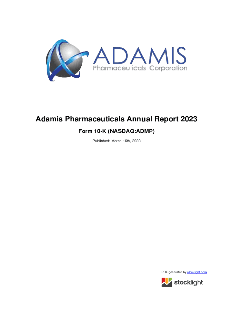 Fillable Online Adamis Pharmaceuticals Corporation S-1 Fax Email Print ...