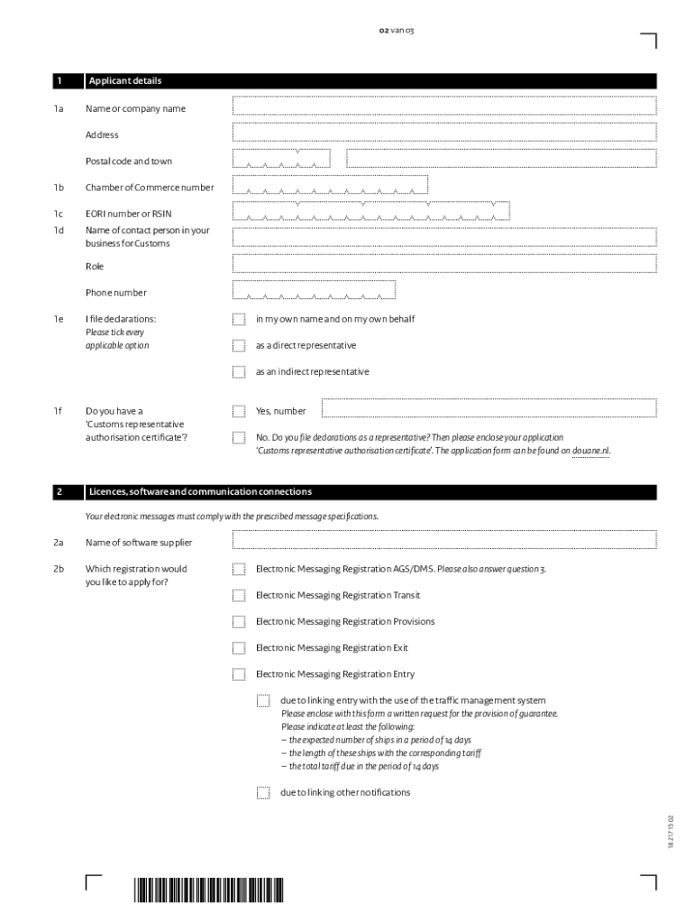 Fillable Online Application form Electronic Messaging Registration. DO ...