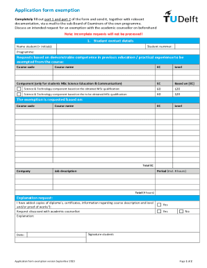 Fillable Online Application form request exemption Fax Email Print - pdfFiller