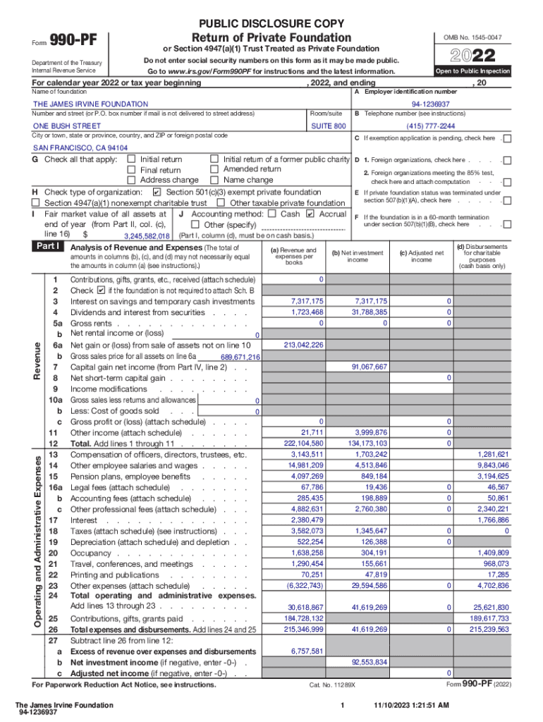 Fillable Online 2023 Form IRS 990-PF Fill Online, Printable, Fillable, Blank ... Fax Email Print ...