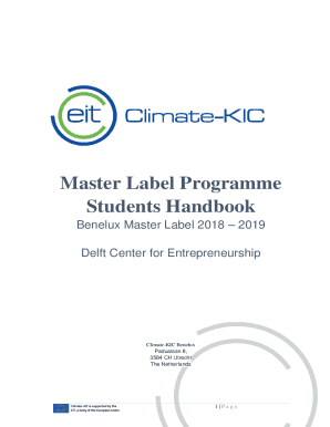 Fillable Online Master Label Programme Students Handbook Fax Email ...
