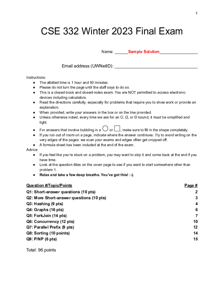 Fillable Online CSE332: Data Structures and Parallelism Fax Email Print - pdfFiller