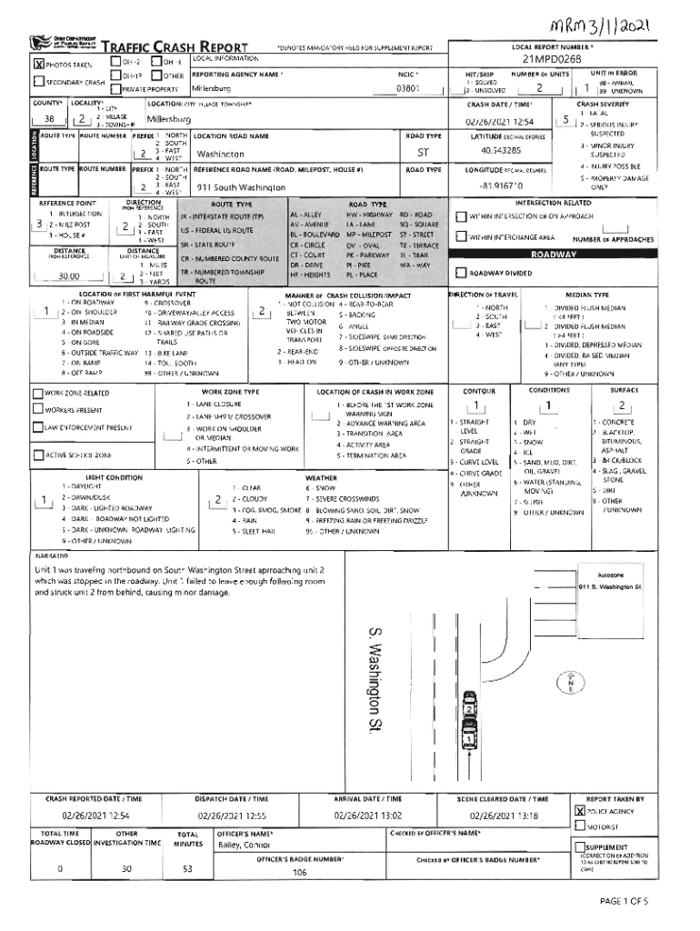 Fillable Online TRAFFIC CRASH REPORT a:,:; Fax Email Print - pdfFiller