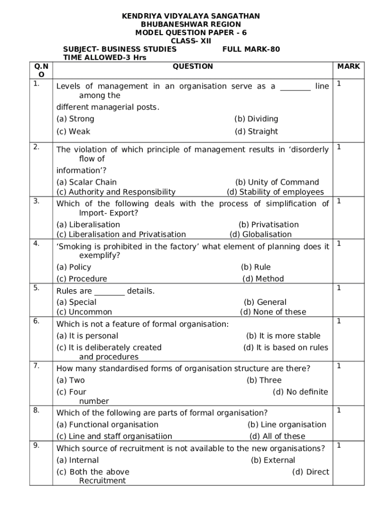 kendriya vidyalaya sangathan ernakulam region sample ... Doc Template | pdfFiller