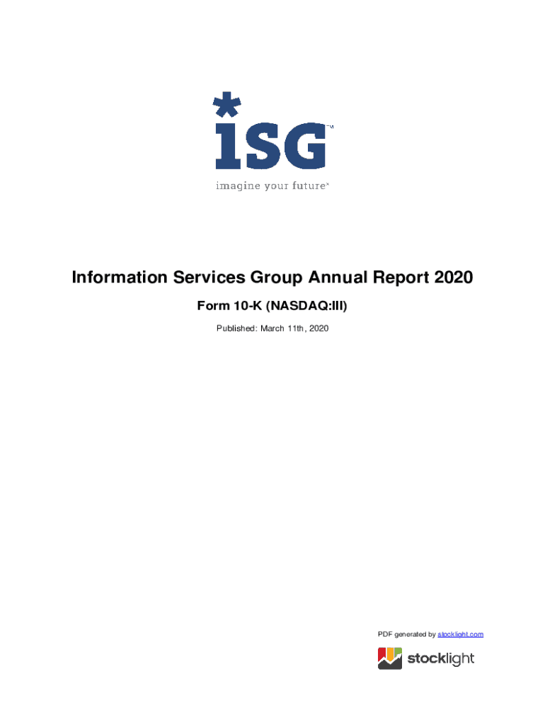 Fillable Online Information Services Group Inc. Common Stock (III) SEC ...