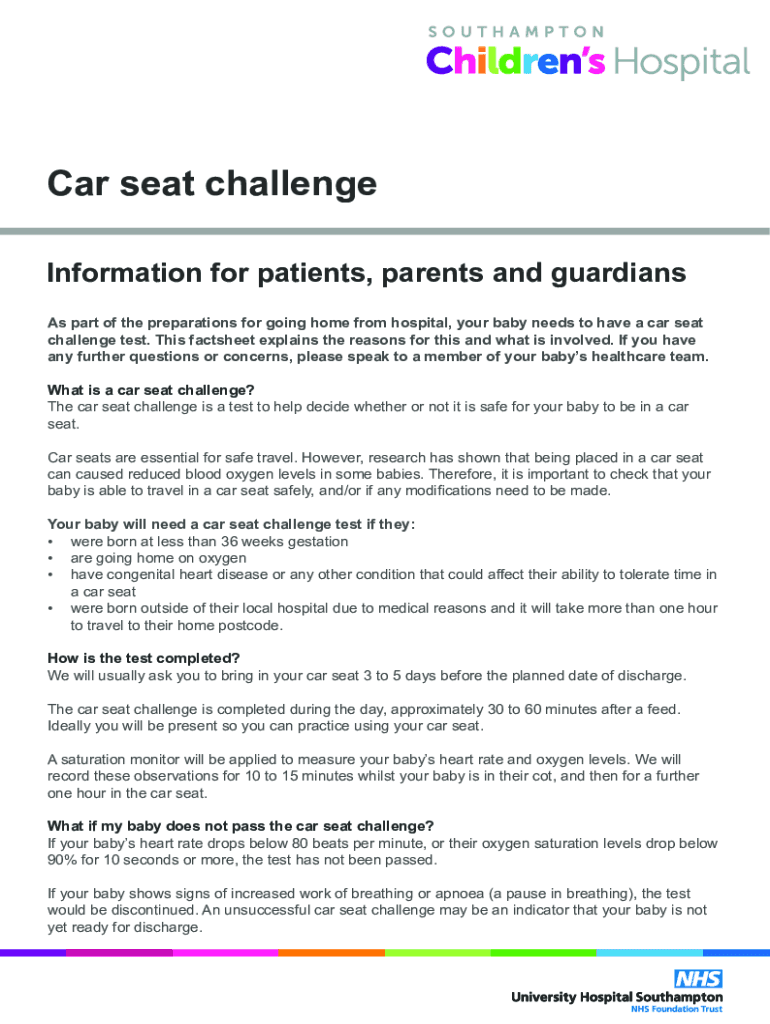 Fillable Online Car seat test for newbornsOhio State Health & Discovery ...