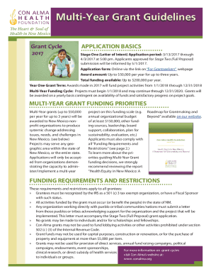 Fillable Online Multi-Year Grant Guidelines Fax Email Print - pdfFiller