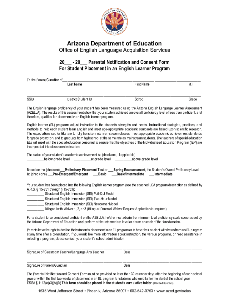 Fillable Online Sample parent notification letter for a child's ...