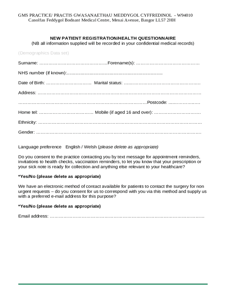 ADULT-New-patient-registration-questionnaire.- ... Doc Template | pdfFiller