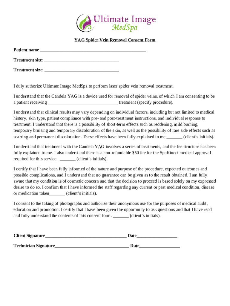Laser Vein Removal - Consent Doc Template | pdfFiller