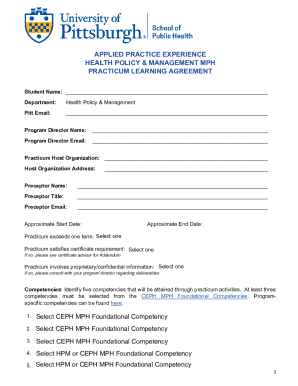 Fillable Online Practicum Fact Sheet and Learning ... Fax Email Print - pdfFiller