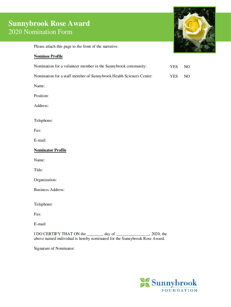 Fillable Online Nominate a Colleague or Community Member for Service ...