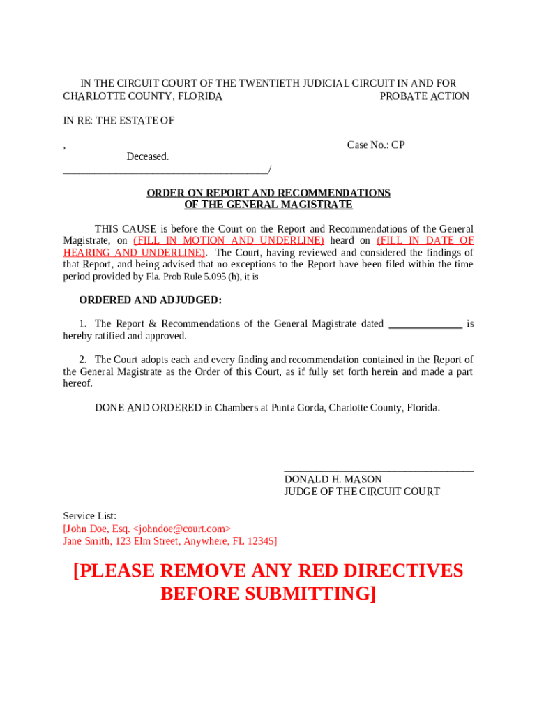 Judge Geoffrey H. Gentile Doc Template | pdfFiller