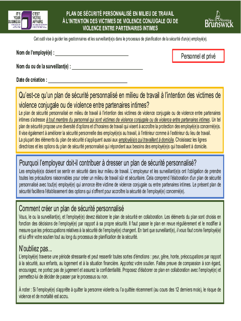 Remplissable En Ligne plan de scurit personnalis en milieu de travaill' ... Fax Email Imprimer ...