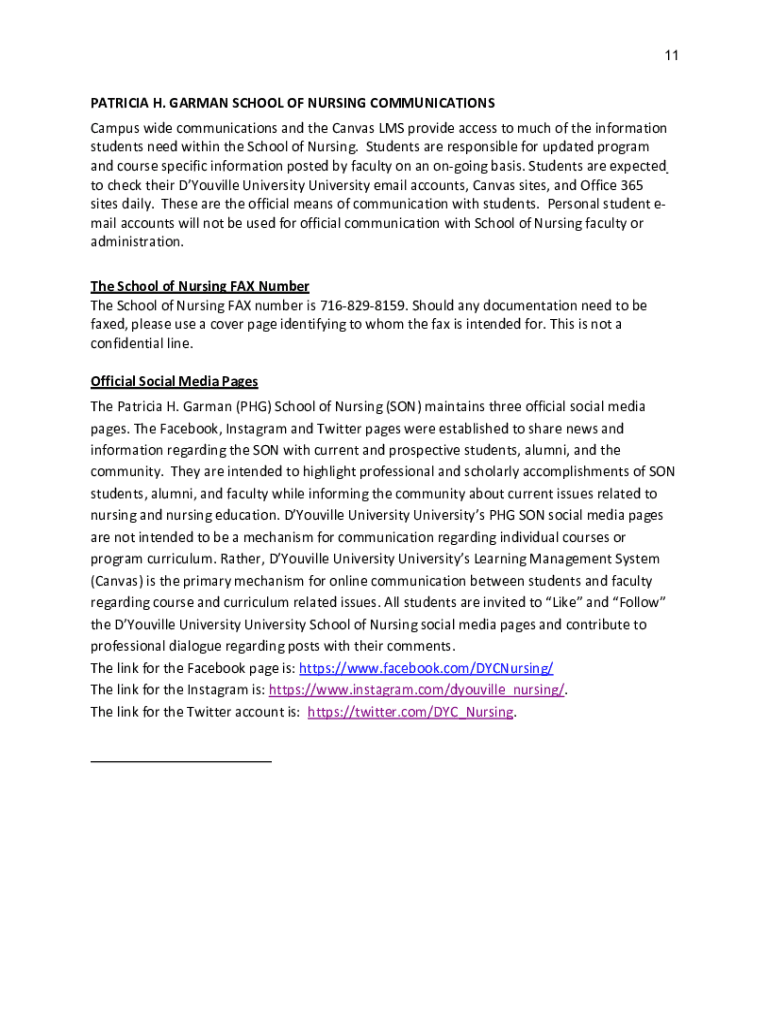 Fillable Online School of Nursing Mission and Vision Statement Fax ...