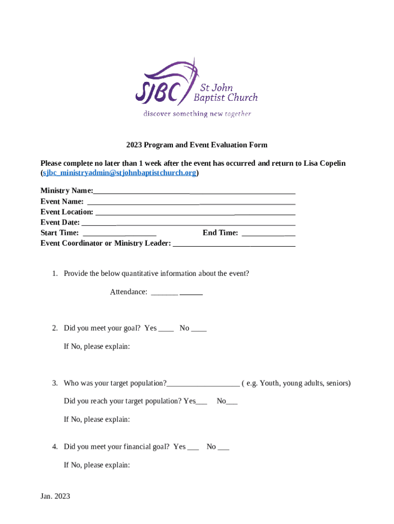 2023 Program and Event Evaluation Doc Template | pdfFiller