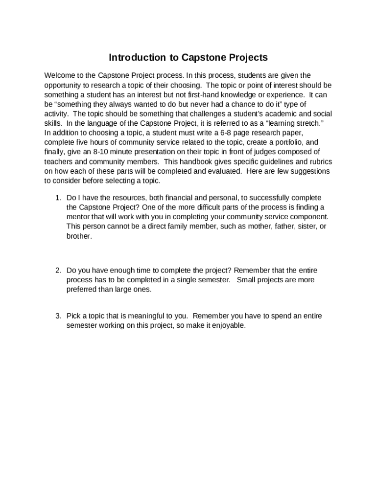 How to Write a Capstone Project in Ecology to Get an A+ Doc Template ...