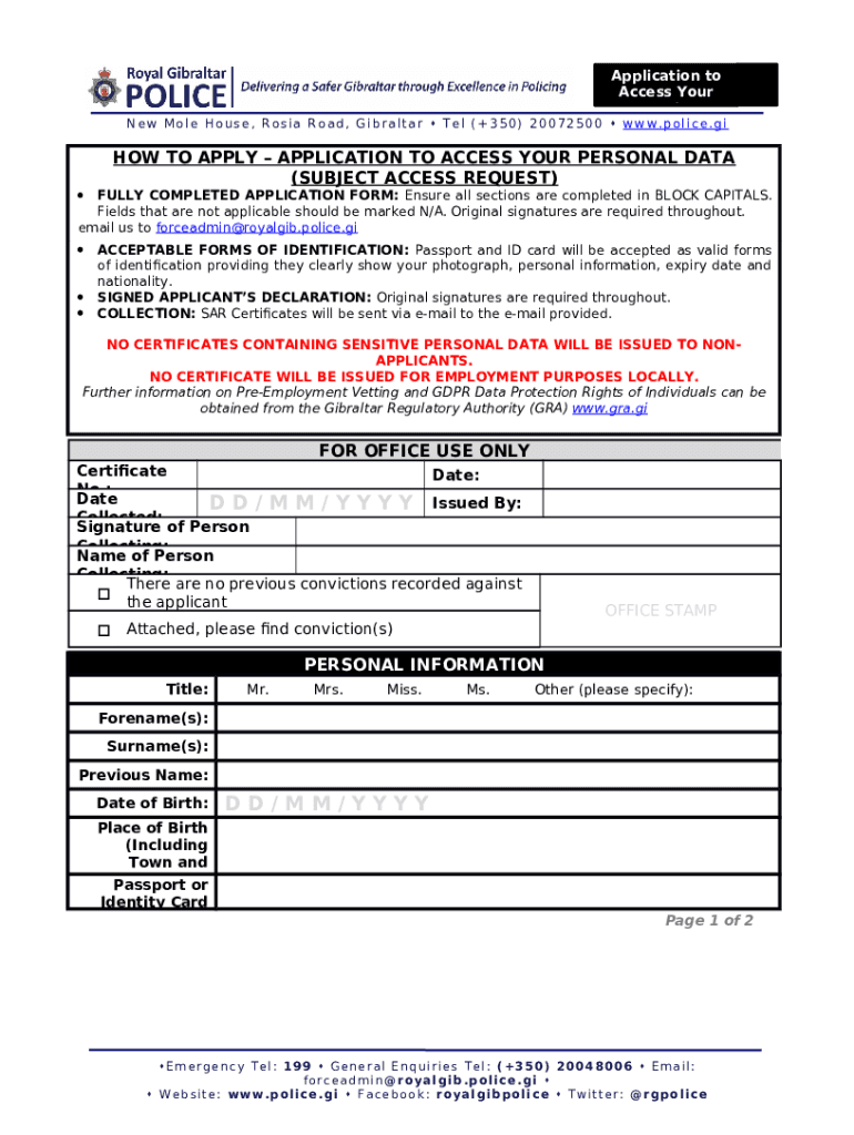 Subject Access Request (SAR) - Guidance and Application ... Doc ...