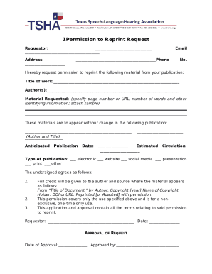 Sample Permissions Request Doc Template | pdfFiller