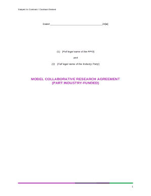 nserc collaborative research and development agreement Doc Template | pdfFiller