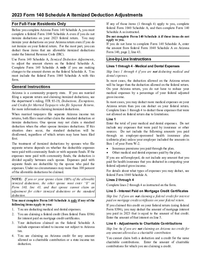 Fillable Online Arizona Form 140 - Individual Income Tax Fax Email ...