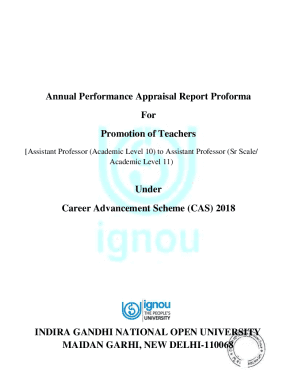 Fillable Online ignou ac Annual Performance Appraisal Report Proforma ...