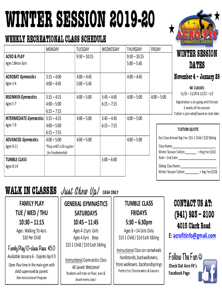 Fillable Online Summer & Winter Sessions - Staten Island Fax Email ...