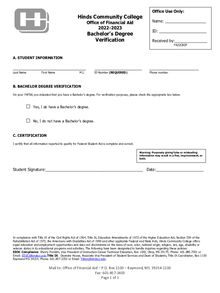 Fillable Online Hinds Community College: Orientation Questions for ...