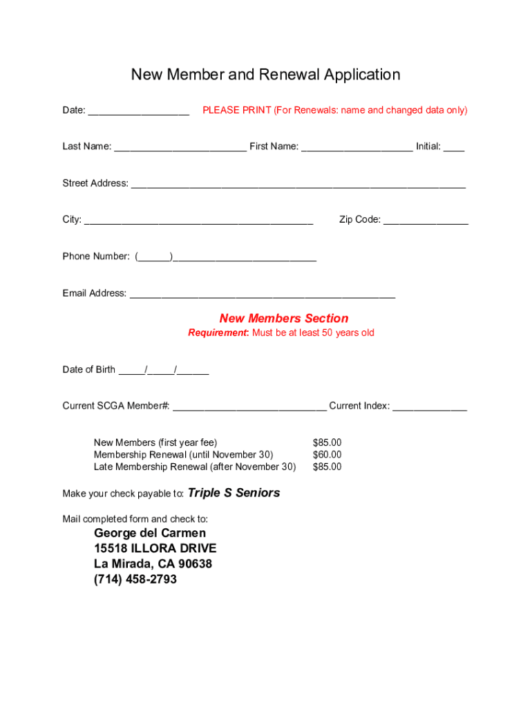 Fillable Online Revised Membership Form 111623 Fax Email Print - pdfFiller