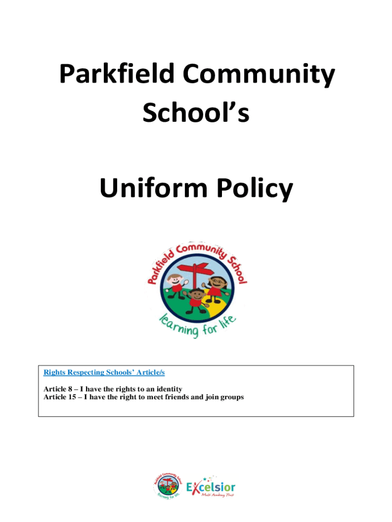 Fillable Online Parkfield Primary School wins UNICEF Rights Respecting ...