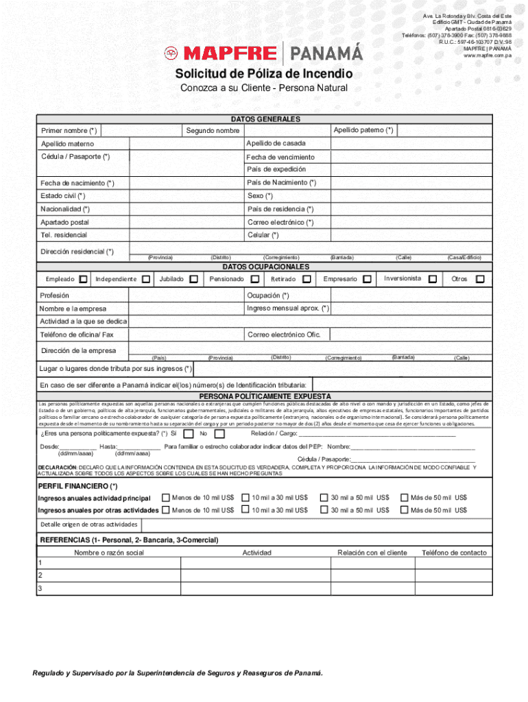 Completable En línea Solicitud de Pliza de Incendio Conozca a su ...