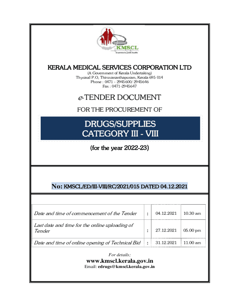 Fillable Online kmscl kerala gov Fillable Online (A Government of ...