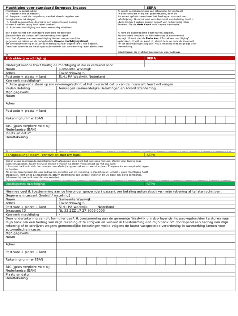 Invulbaar Online SEPA - Dragon & LotusKung fu School -Venlo Faxnummer ...