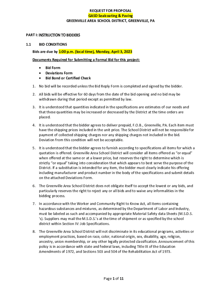 Fillable Online images pcmac Request for Bid Proposals - GASD Sealcoating & Paving ... Fax Email ...