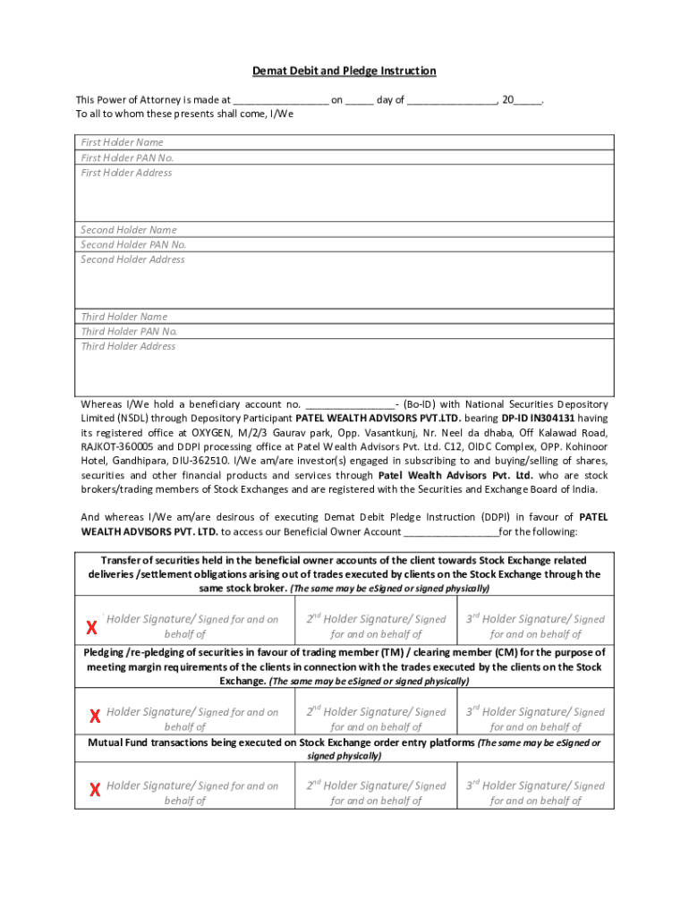 Fillable Online Account Opening Form - Equity and Demat Fax Email Print ...