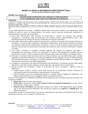 Compilabile Online modello unico di informativa precontrattuale ex art ...