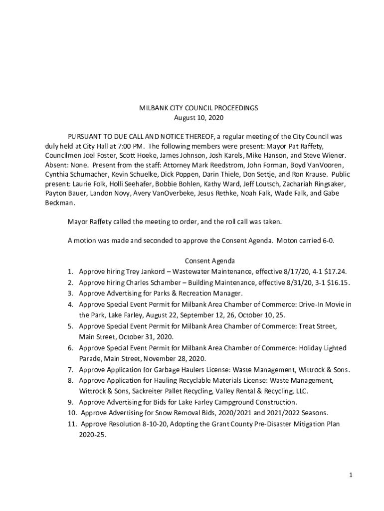 Fillable Online Councilmen Joel Foster, Scott Hoeke, James Johnson ...