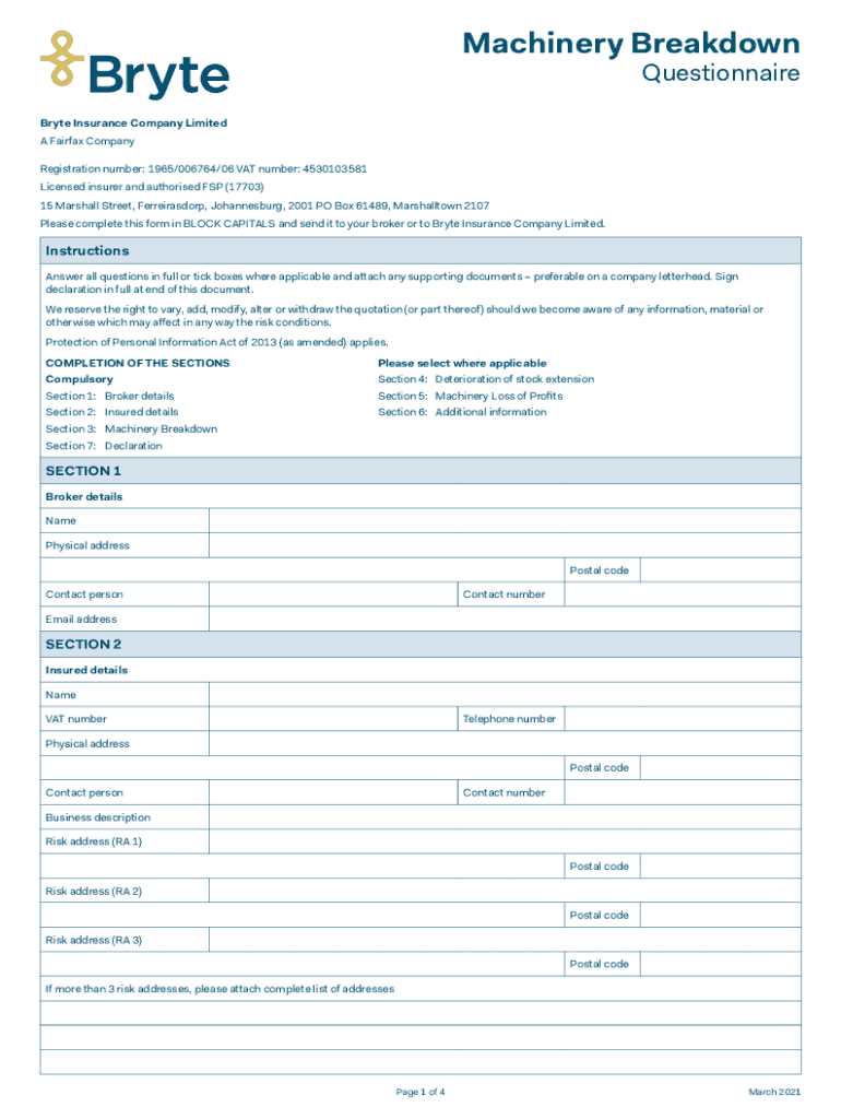Fillable Online Contractor's Plant and Machinery and Liability to Third ...