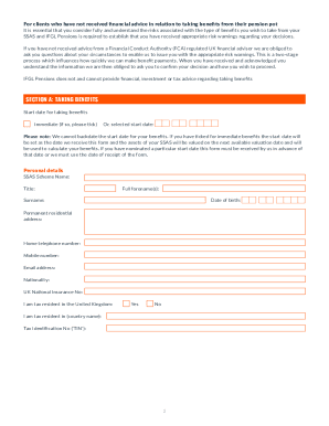Fillable Online The IFGL SIPP benefit election form Fax Email Print ...