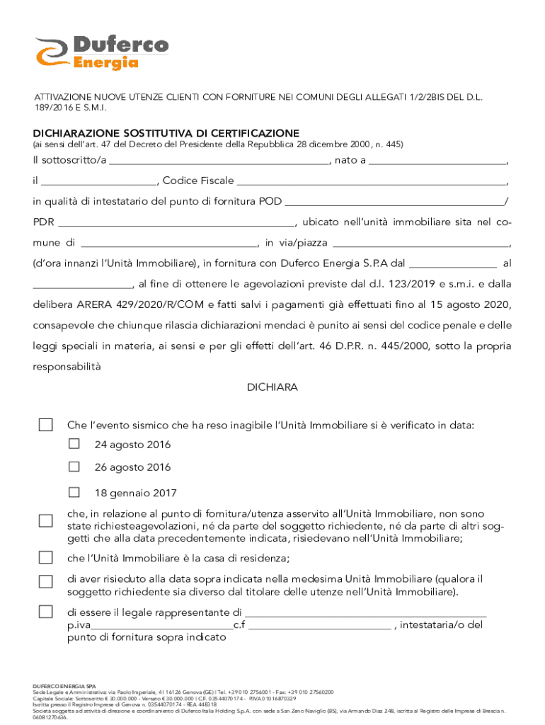 Fillable Online DICHIARAZIONE SOSTITUTIVA DI CERTIFICAZIONE - ( ... Fax Email Print - pdfFiller