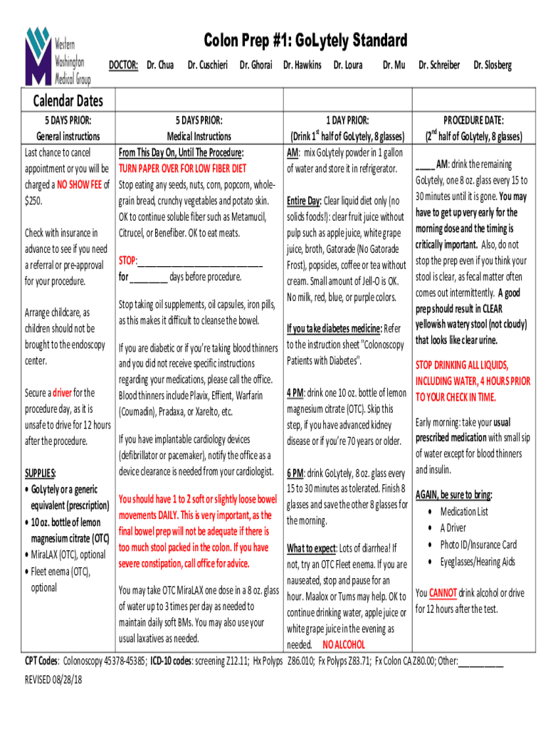 Fillable Online Colonoscopy Preparation Instructions GoLytly Fax Email ...