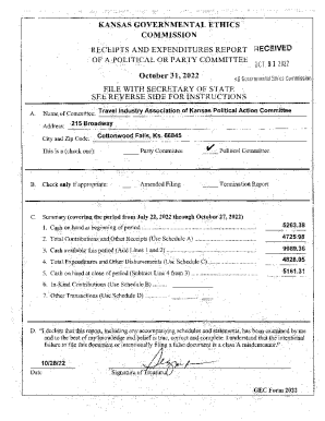Fillable Online ethics ks 11/9/22 /lt // fcr Fax Email Print - pdfFiller