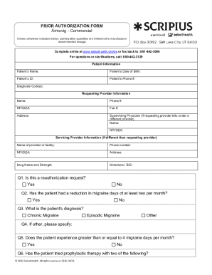 Fillable Online Aimovig Prior Authorization Form Fax Email Print ...