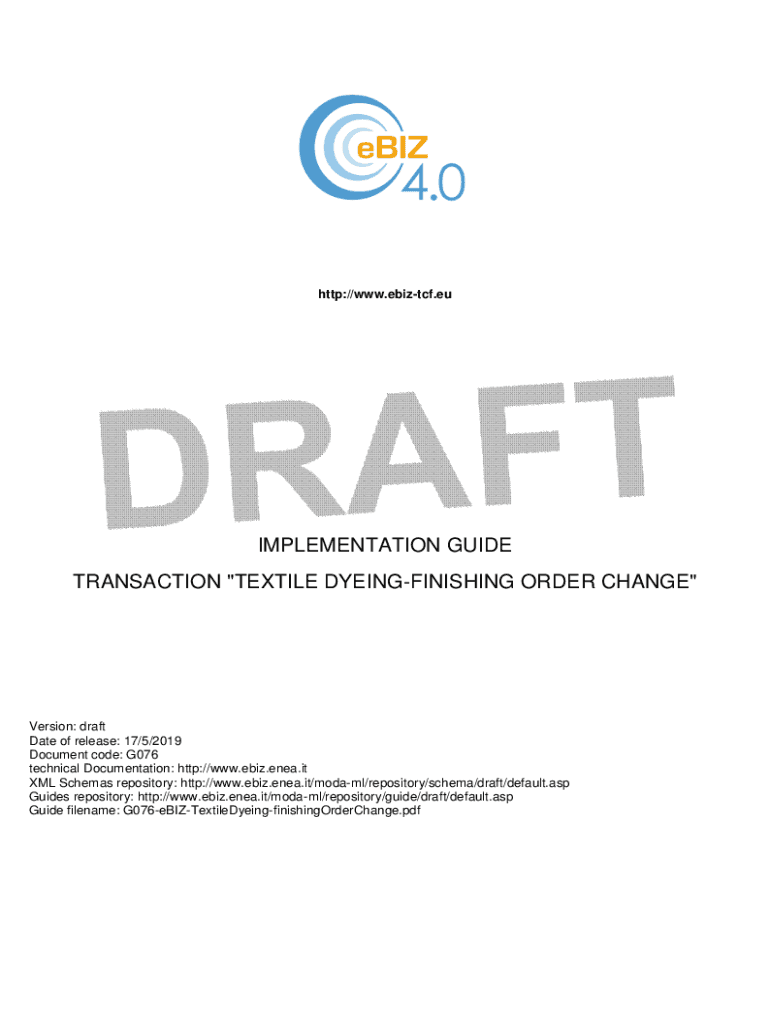 Fillable Online implementation guide transaction "textile dyeing-finishing order" Fax Email ...