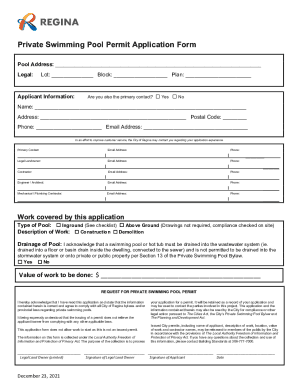 Fillable Online Swimming Pool Application Package Fax Email Print ...