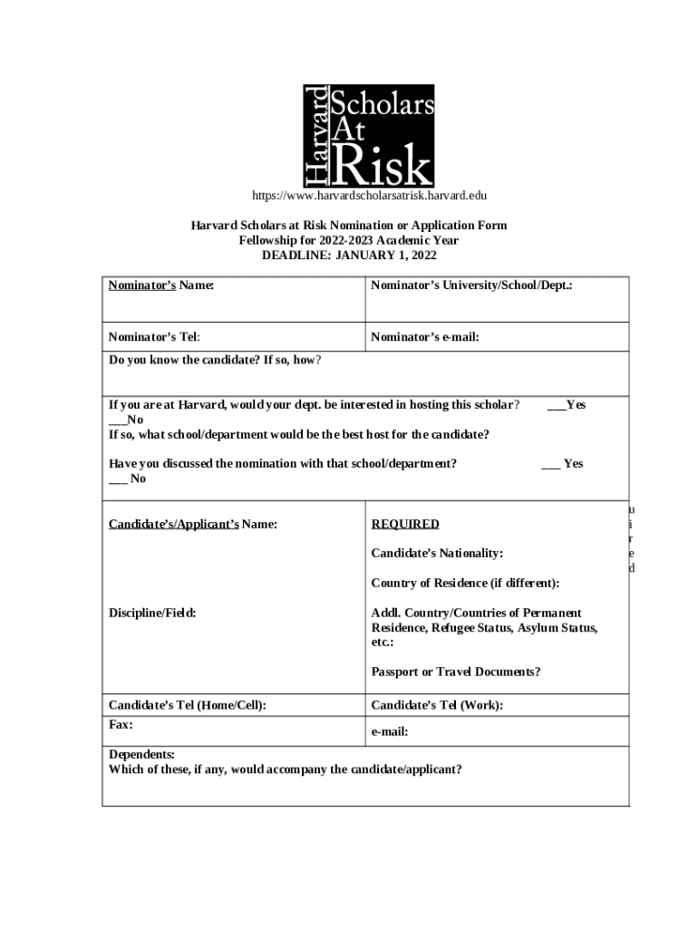 NominateThe Academies - Harvard Student Agencies Doc Template | pdfFiller