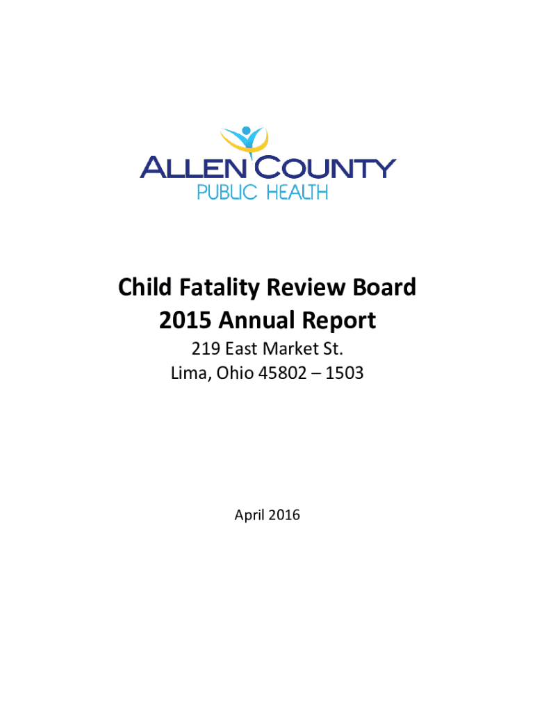 Fillable Online Ohio Child Fatality Review Fifteenth Annual Report Fax ...