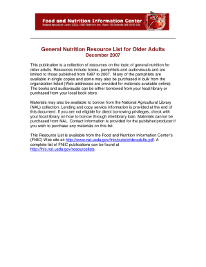 Fillable Online General Nutrition Resource List for Older Adults Fax ...