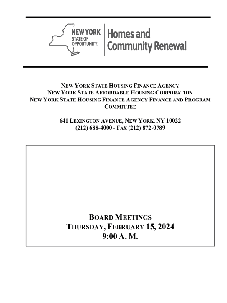 Fillable Online New York State Housing Finance Agency (HFA ...