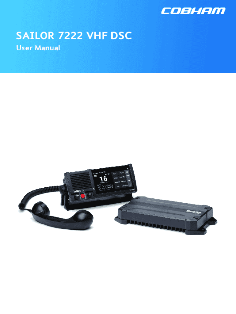 Fillable Online SAILOR 7222 VHF DCS Class A - User Manual Fax Email ...